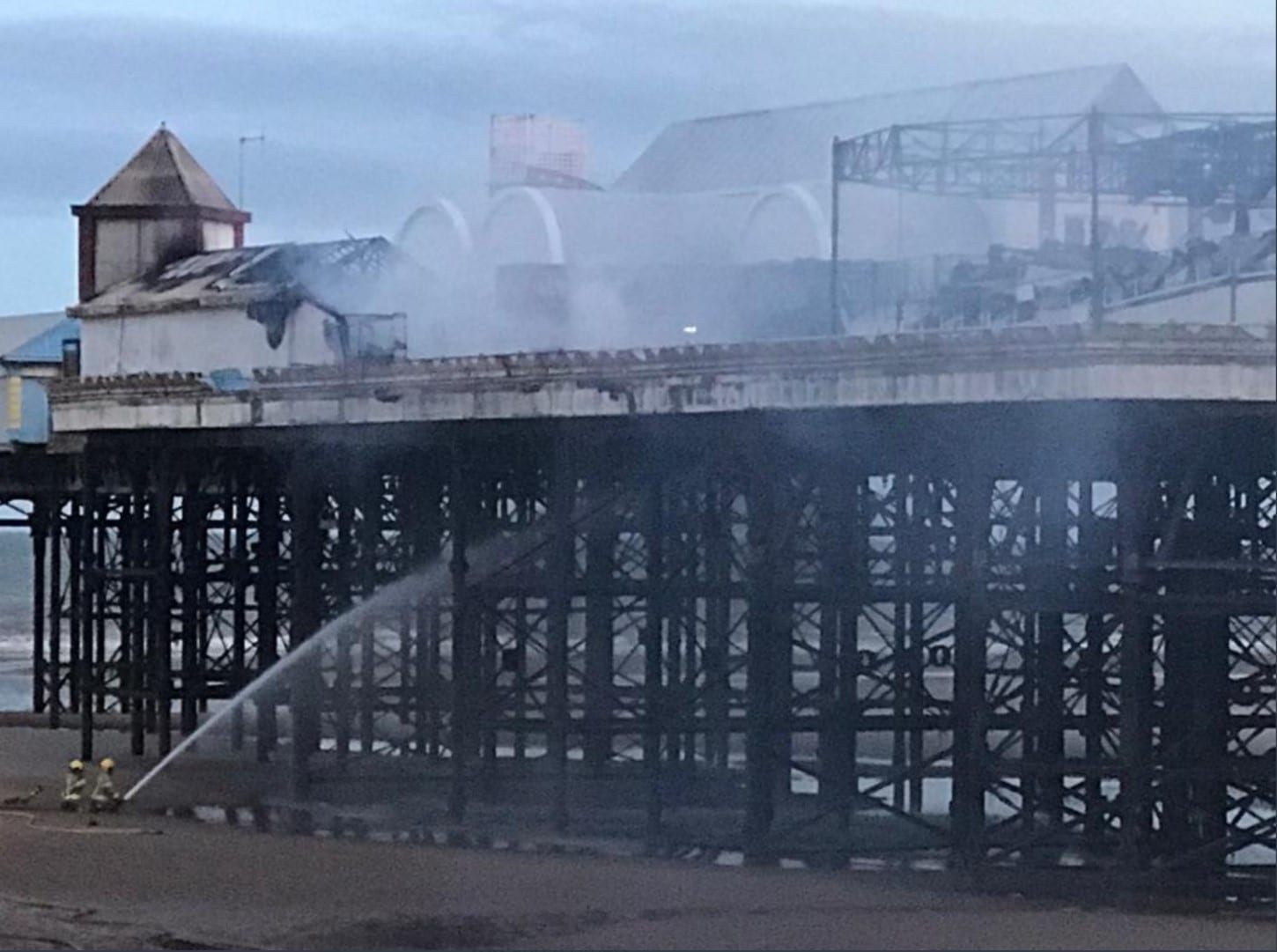 Fire on Blackpool Central Pier • find out more with Live Blackpool